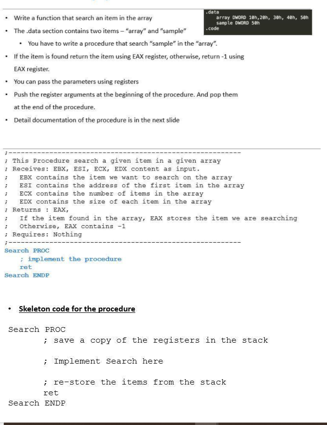 Data Sample Dword 5eh Write A Function That Search