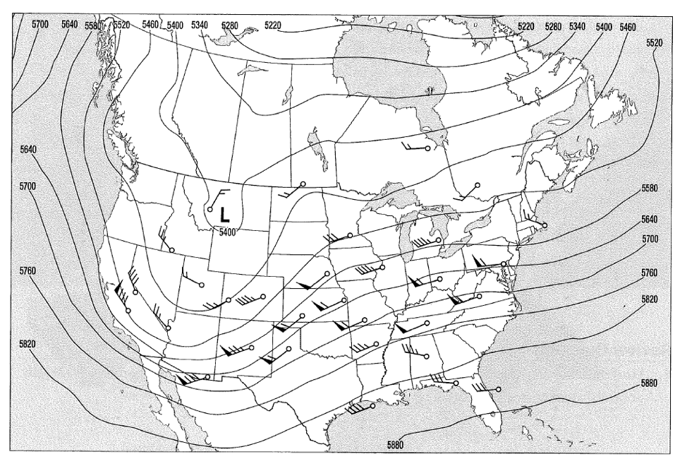 The 500-mb map generally includes the same raw data, | Chegg.com