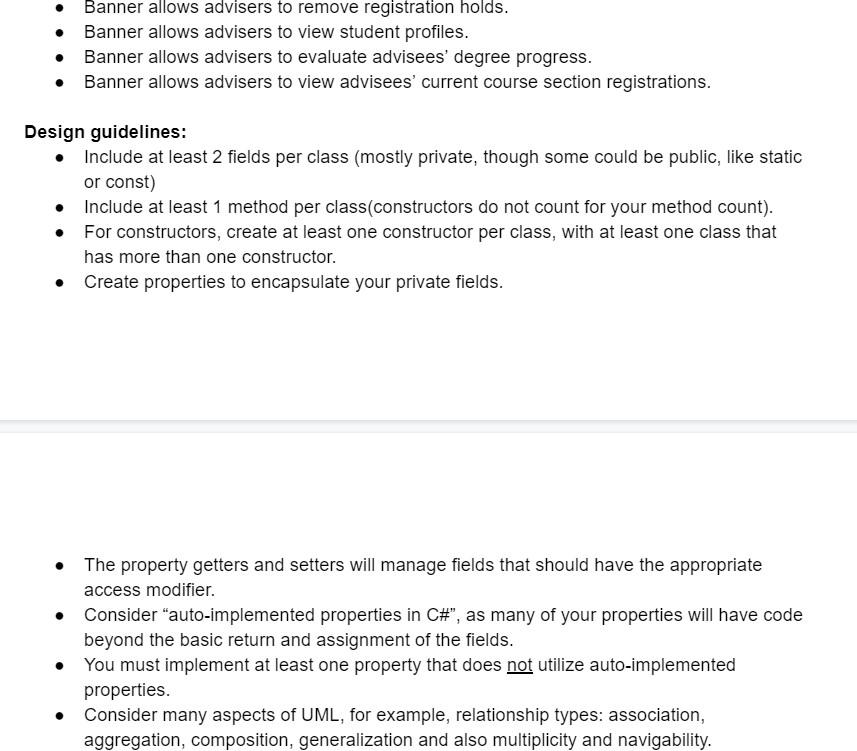 Solved Grading Rubric: 75% for the UML class diagram and | Chegg.com