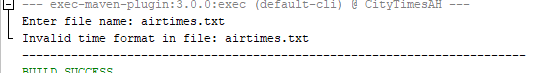 Solved I'm getting a error for invalid time format when | Chegg.com