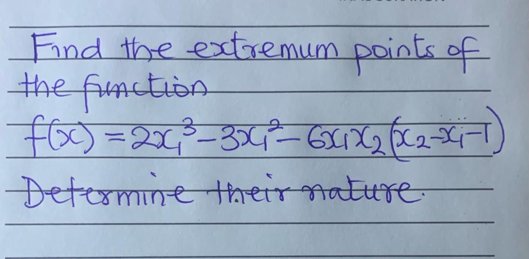 Solved Find the extremum points ofthe | Chegg.com