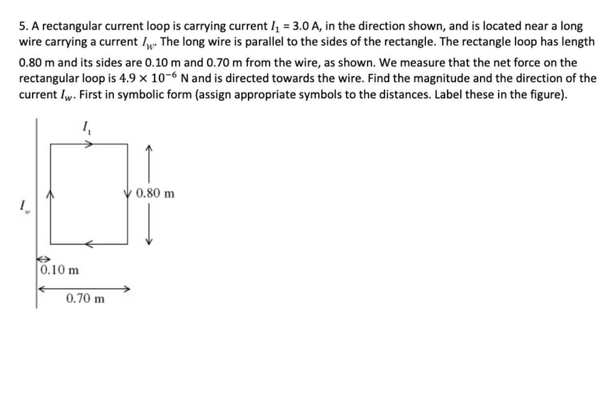 Solved 5. A rectangular current loop is carrying current 11 | Chegg.com