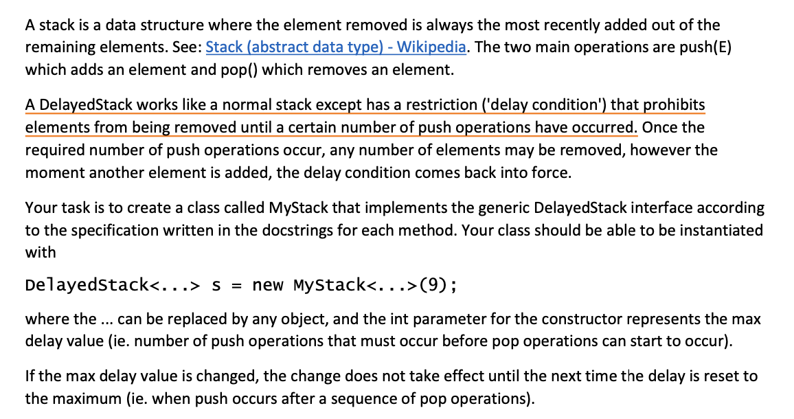 Solved This is a stacked code in java, and there are some | Chegg.com