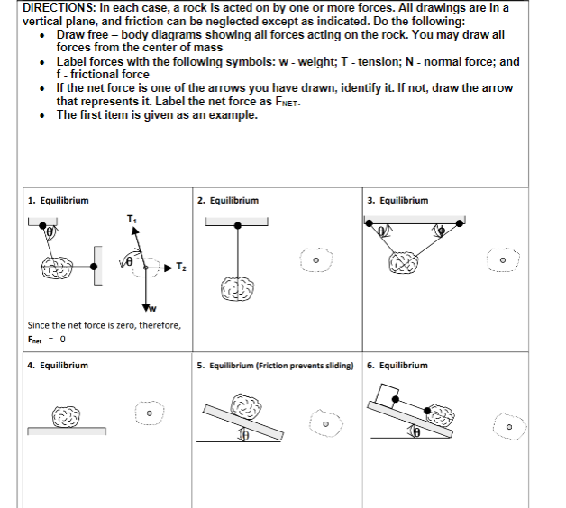 Solved DIRECTIONS: In each case, a rock is acted on by one | Chegg.com