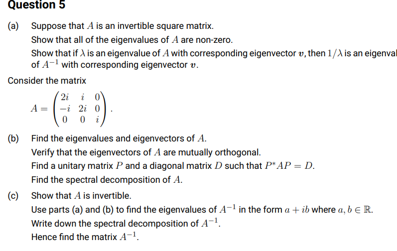 Solved (a) Suppose that A is an invertible square matrix. | Chegg.com