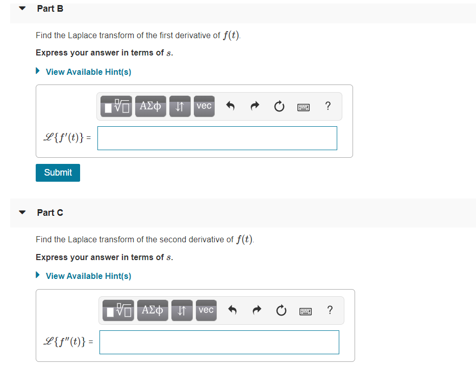 Solved n Review Constants Consider the function f(t) | Chegg.com