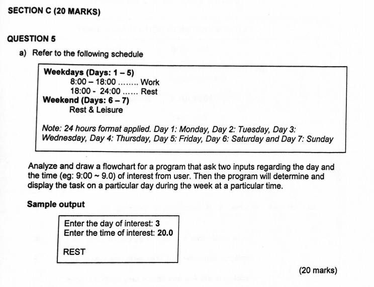 Solved SECTION C (20 MARKS) QUESTION 5 a) Refer to the | Chegg.com