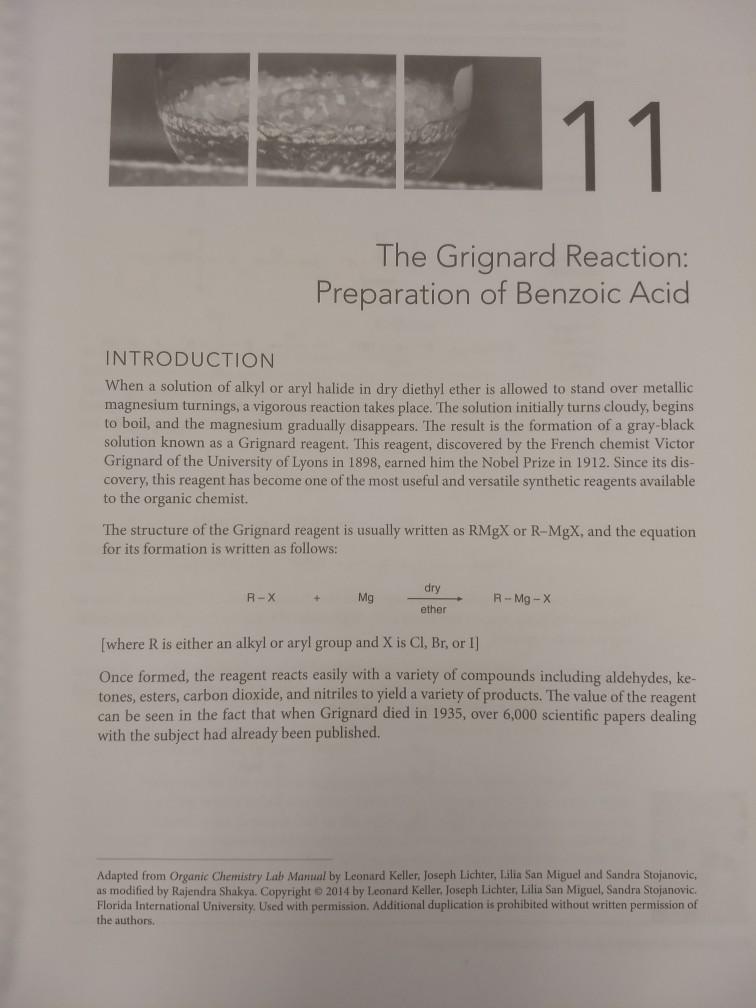 Solved The Grignard Reaction: Preparation of Benzoic Acid | Chegg.com
