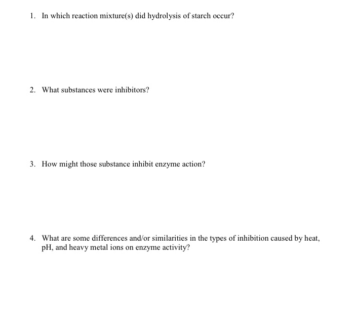 Solved Iodine Test Trial Color and Enzyme Activity Level | Chegg.com
