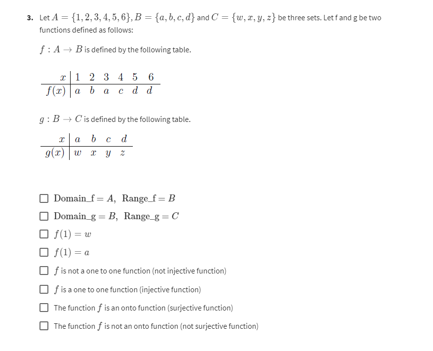 Solved Let A={1,2,3,4,5,6}, B={a,b,c,d} and | Chegg.com