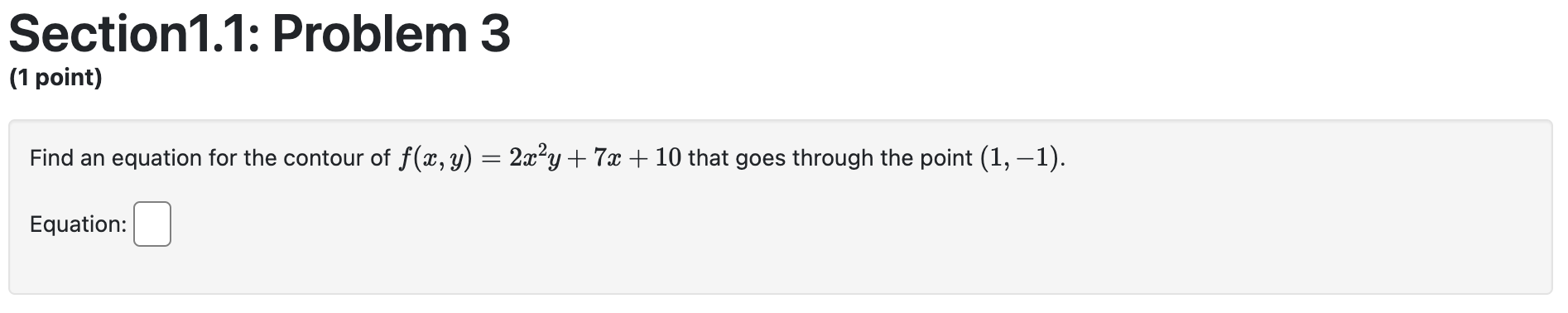 Solved Section1.1: Problem 3(1 ﻿point)Find an equation for | Chegg.com