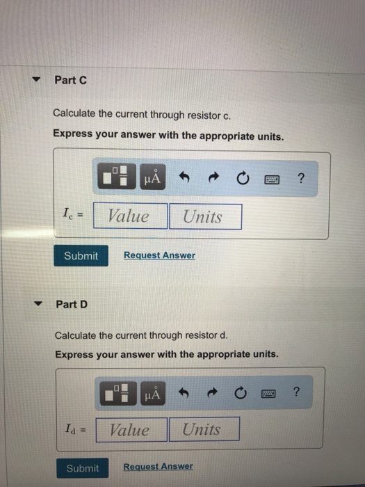 Solved Parta Calculate The Current Through Each Resistor In