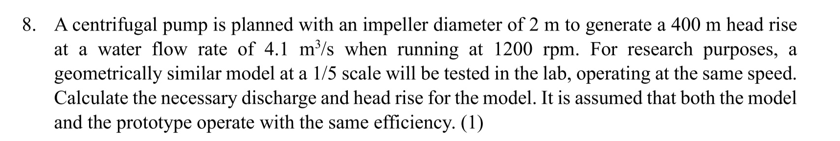 Solved A centrifugal pump is planned with an impeller | Chegg.com