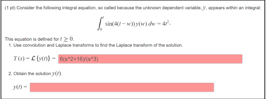Solved Consider the following integral equation, so called | Chegg.com