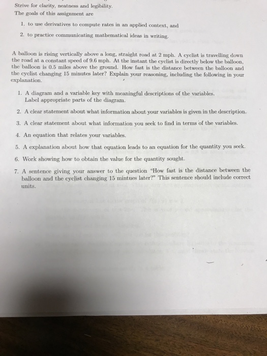 Solved Strive for clarity, neatness and legibility. The | Chegg.com