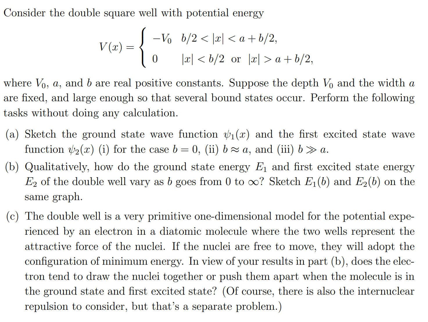 Solved Consider the double square well with potential energy | Chegg.com