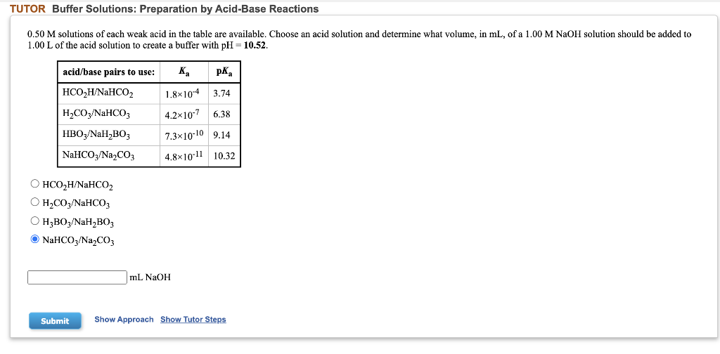 Solved TUTOR Buffer Solutions: Preparation by Acid-Base | Chegg.com