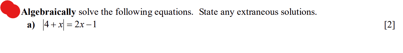 Solved Algebraically solve the following equations. State | Chegg.com