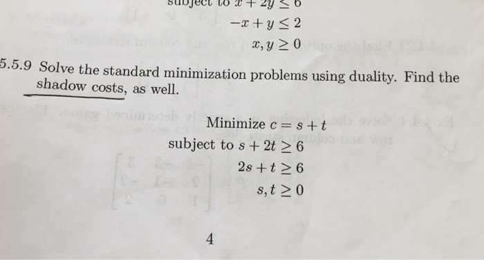 Solved ty 2 5.5.9 Solve the standard minimization problems | Chegg.com