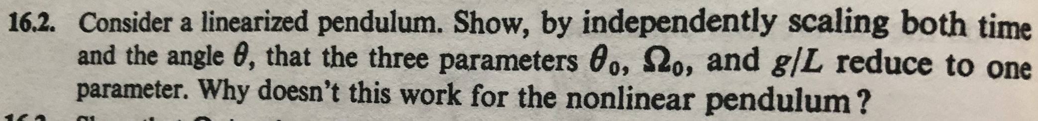 Solved 16.2. Consider a linearized pendulum. Show, by | Chegg.com