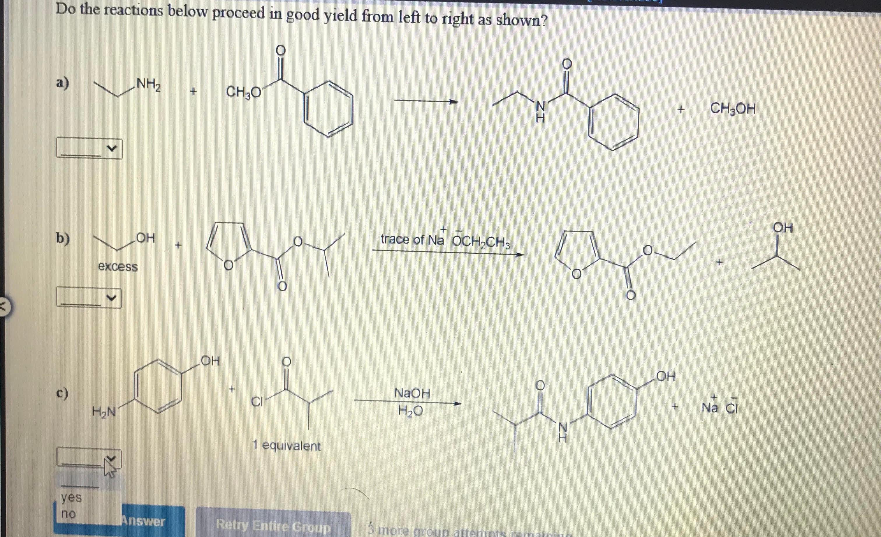 Solved Do the reactions below proceed in good yield from | Chegg.com