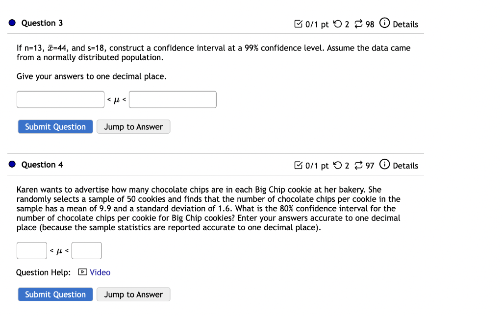Solved Question 3 B0/1 pt 92 98 Details If n=13, ī=44, and | Chegg.com Solved Question 3 B0/1 pt 92 98 Details If n=13, ī=44, and | Chegg.com