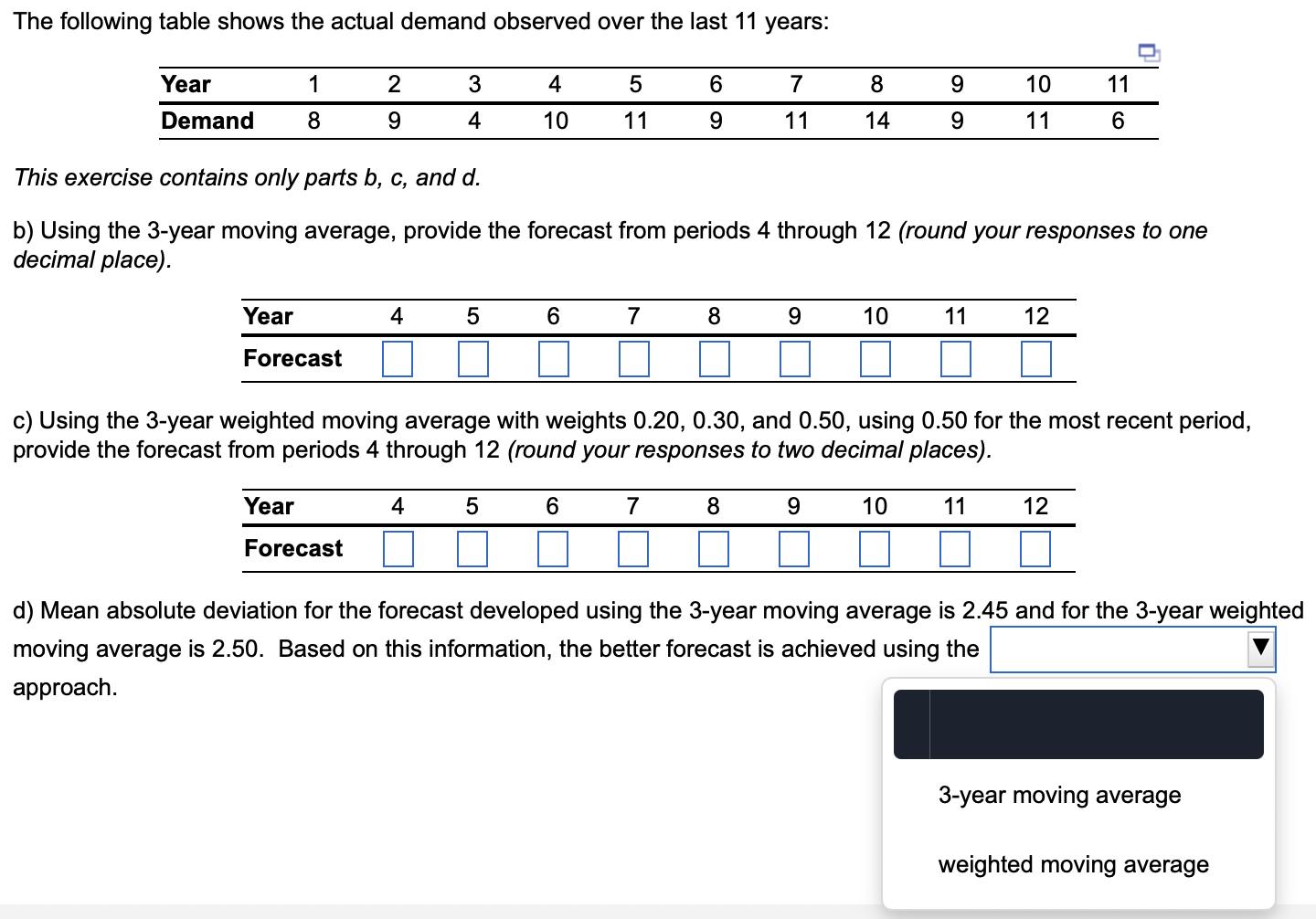 Solved This exercise contains only parts b,c, and d. b) | Chegg.com
