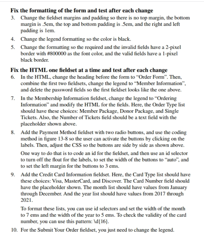 Solved Exercise 13-1 Create a form for getting tickets In | Chegg.com