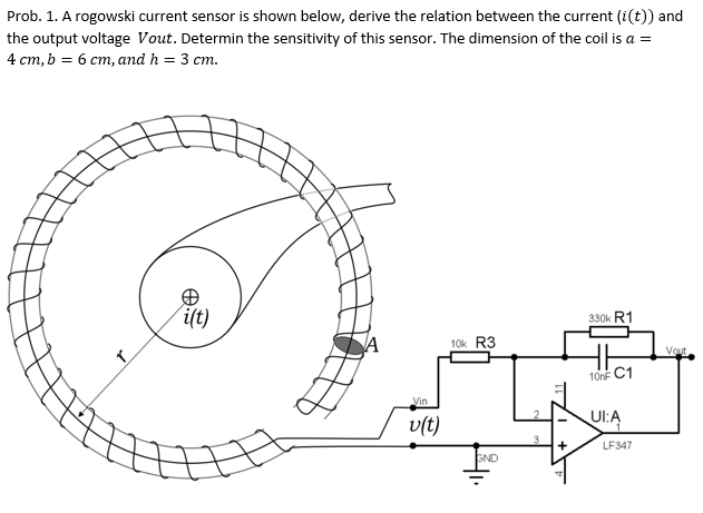 Prob. 1. A rogowski current sensor is shown below, | Chegg.com