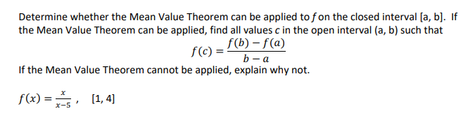 Solved Determine whether the Mean Value Theorem can be | Chegg.com