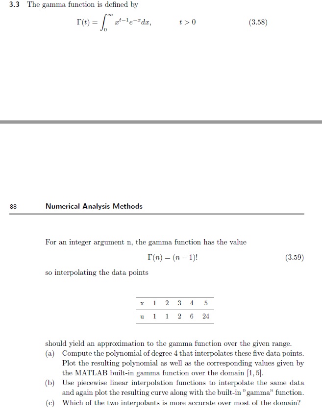 Solved 3.3 The gamma function is defined by | Chegg.com