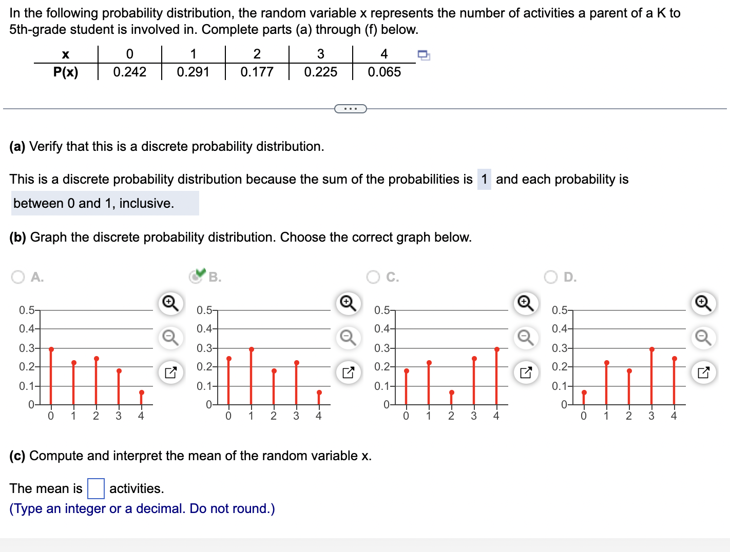 Solved In the following probability distribution, the random | Chegg.com