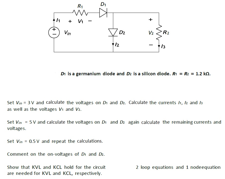Solved D1 is a germanium diode and D2 is a silicon diode. | Chegg.com