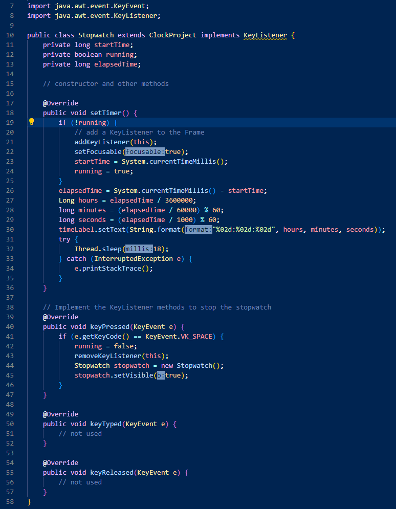 Can you help me fix my code? Why doesn't the Clock | Chegg.com