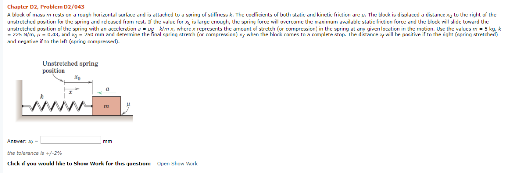 Solved Chapter D2, Problem D2/043 A block of mass m rests on | Chegg.com