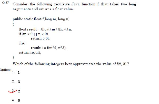 Solved aS7 Consider the following recursive Java function f | Chegg.com