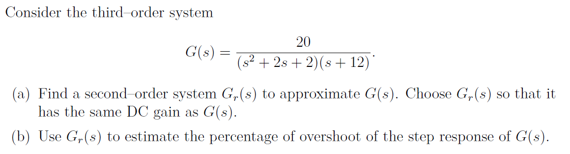 Solved Consider the third-order system | Chegg.com