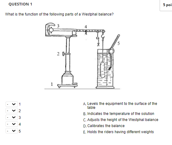 Solved QUESTION 1 5 poi What is the function of the | Chegg.com