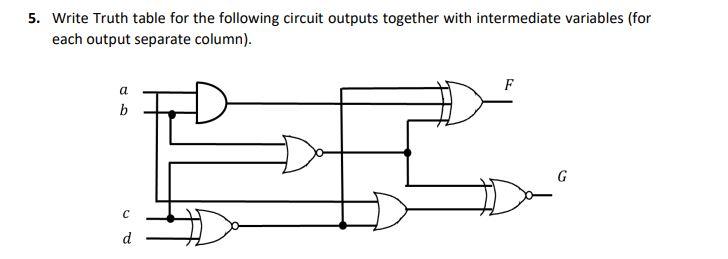 Solved 5. Write Truth table for the following circuit | Chegg.com