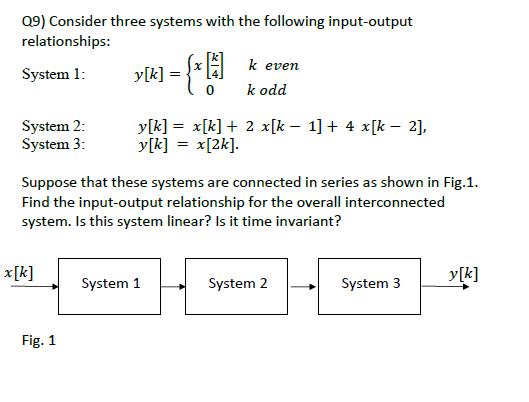 Solved Q9) Consider three systems with the following | Chegg.com