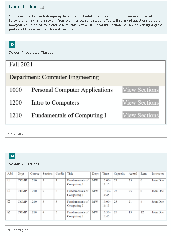 Solved Normalization Your team is tasked with designing the | Chegg.com