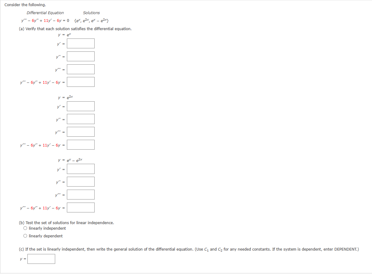 Solved Consider the following. Differential Equation | Chegg.com
