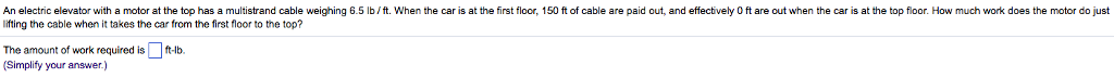 Solved An electric elevator with a motor at the top has a | Chegg.com