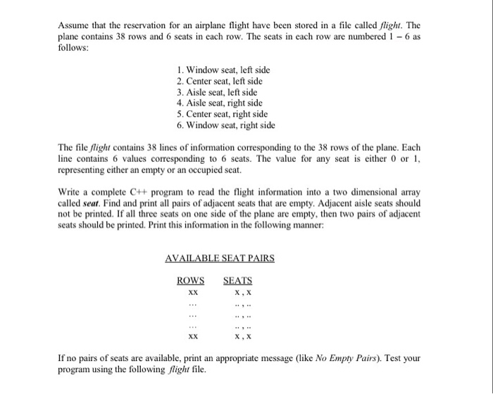 Solved Assume that the reservation for an airplane flight | Chegg.com