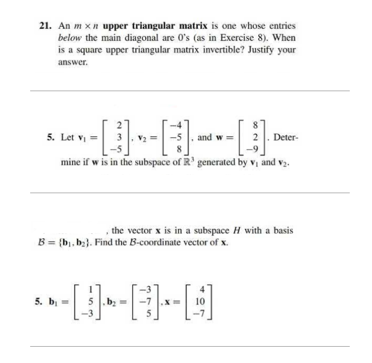 Solved 21. An m×n upper triangular matrix is one whose | Chegg.com