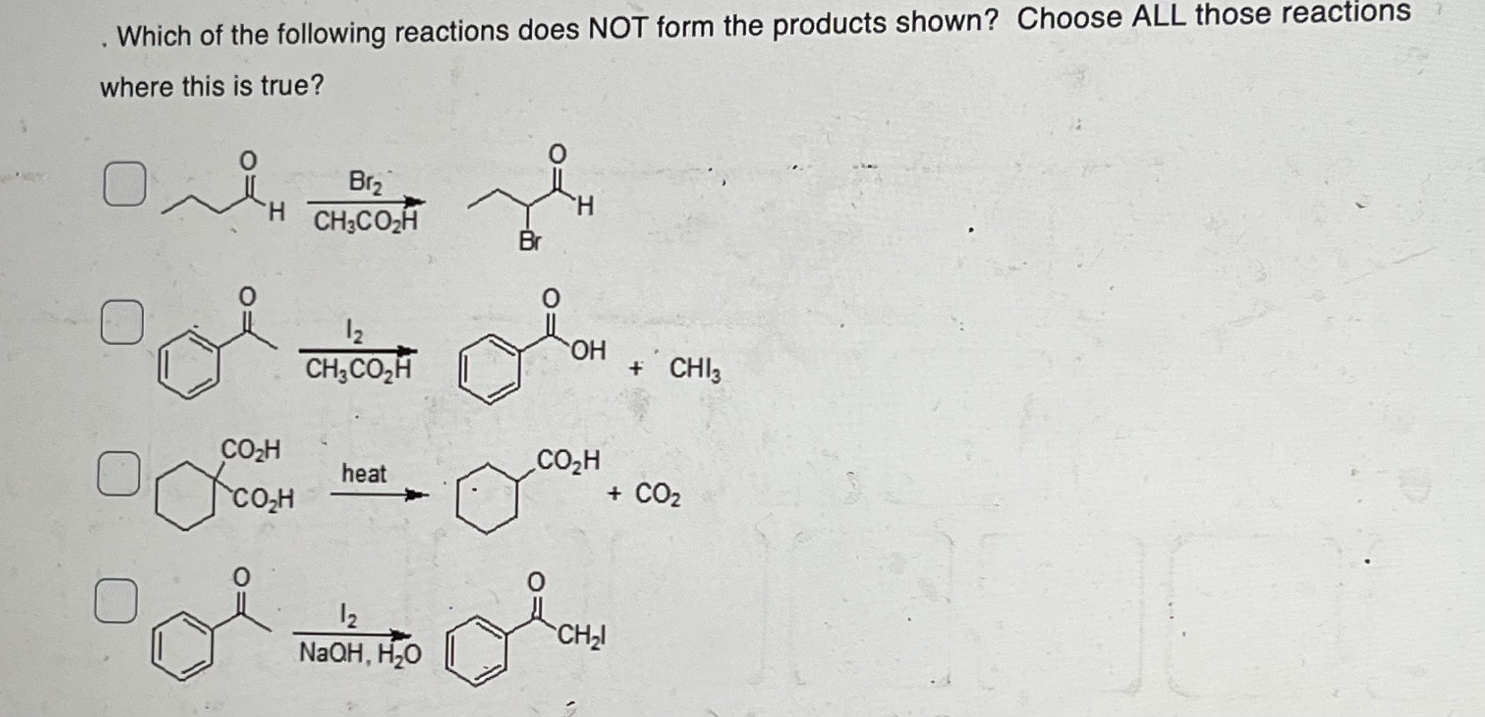 Solved Which of the following reactions does NOT form the | Chegg.com