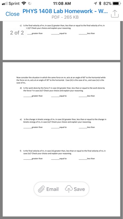 Solved Sprint 11:08 AM PHYS 1408 Lab Homework-W... PDF 265 | Chegg.com