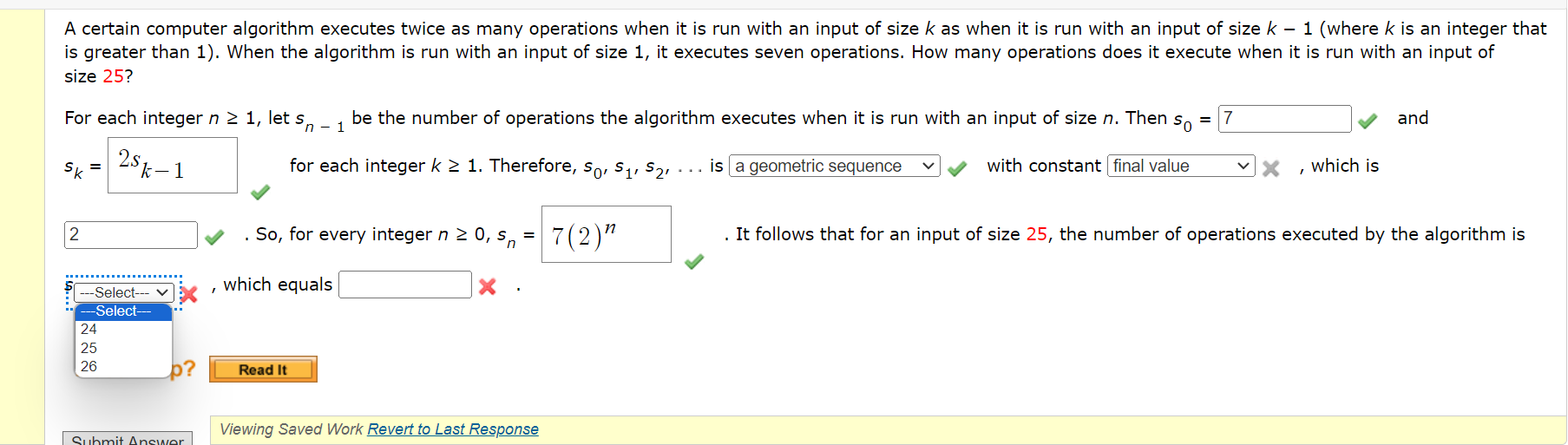 Solved A Certain Computer Algorithm Executes Twice As Many 