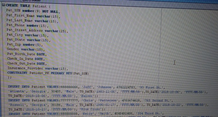 Solved CREATE TABLE Employee ( Emp_SSI number (9) HOT HULL, | Chegg.com