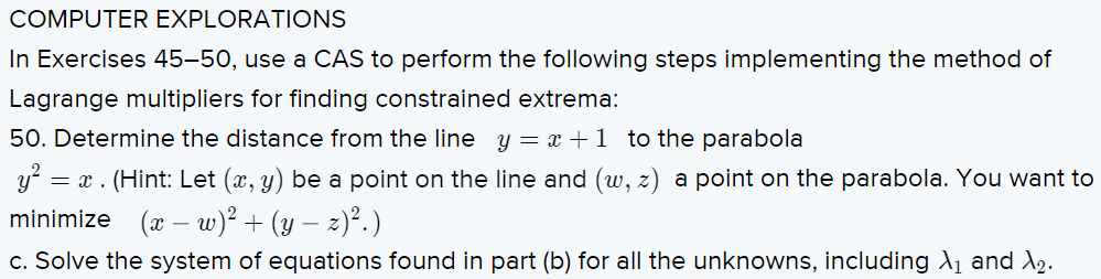 Solved COMPUTER EXPLORATIONS In Exercises 45–50, use a CAS | Chegg.com